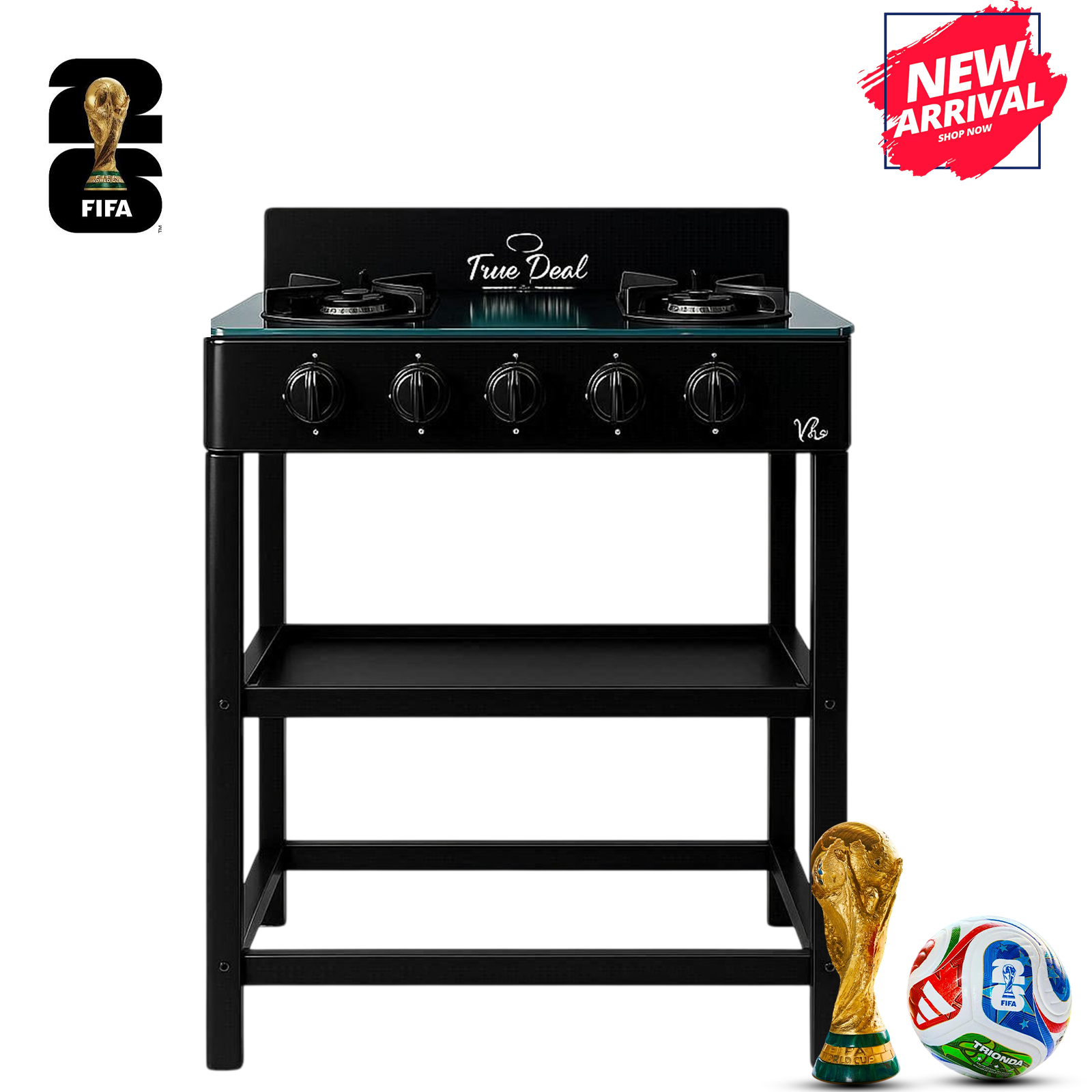 Top Chef Stove 5 Burners Black/8675 – Electro Haiti